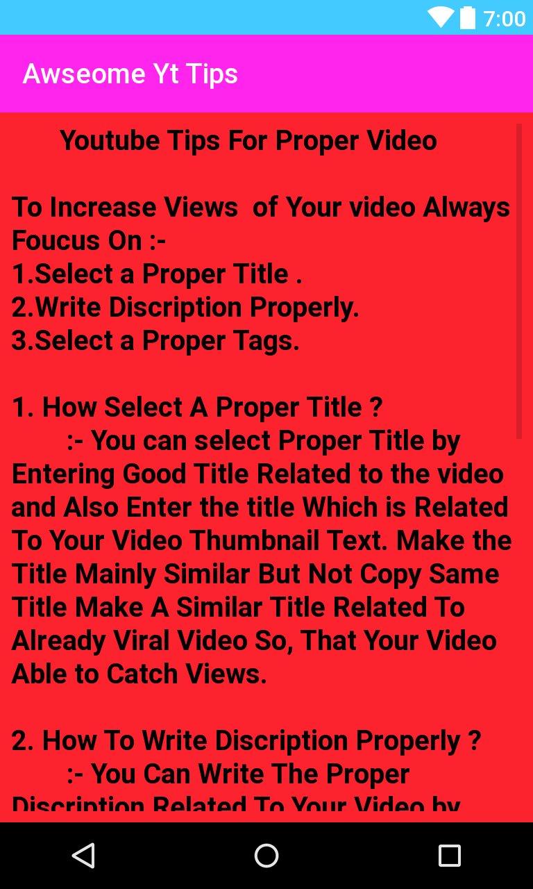 Awesome YT Tips - Increase Views + Subs +WatchTime APK for Android Download