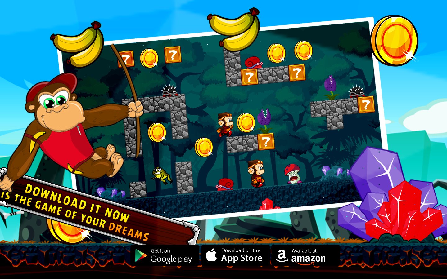 🔥 Jungle Monkey Run Saga APK for Android Download