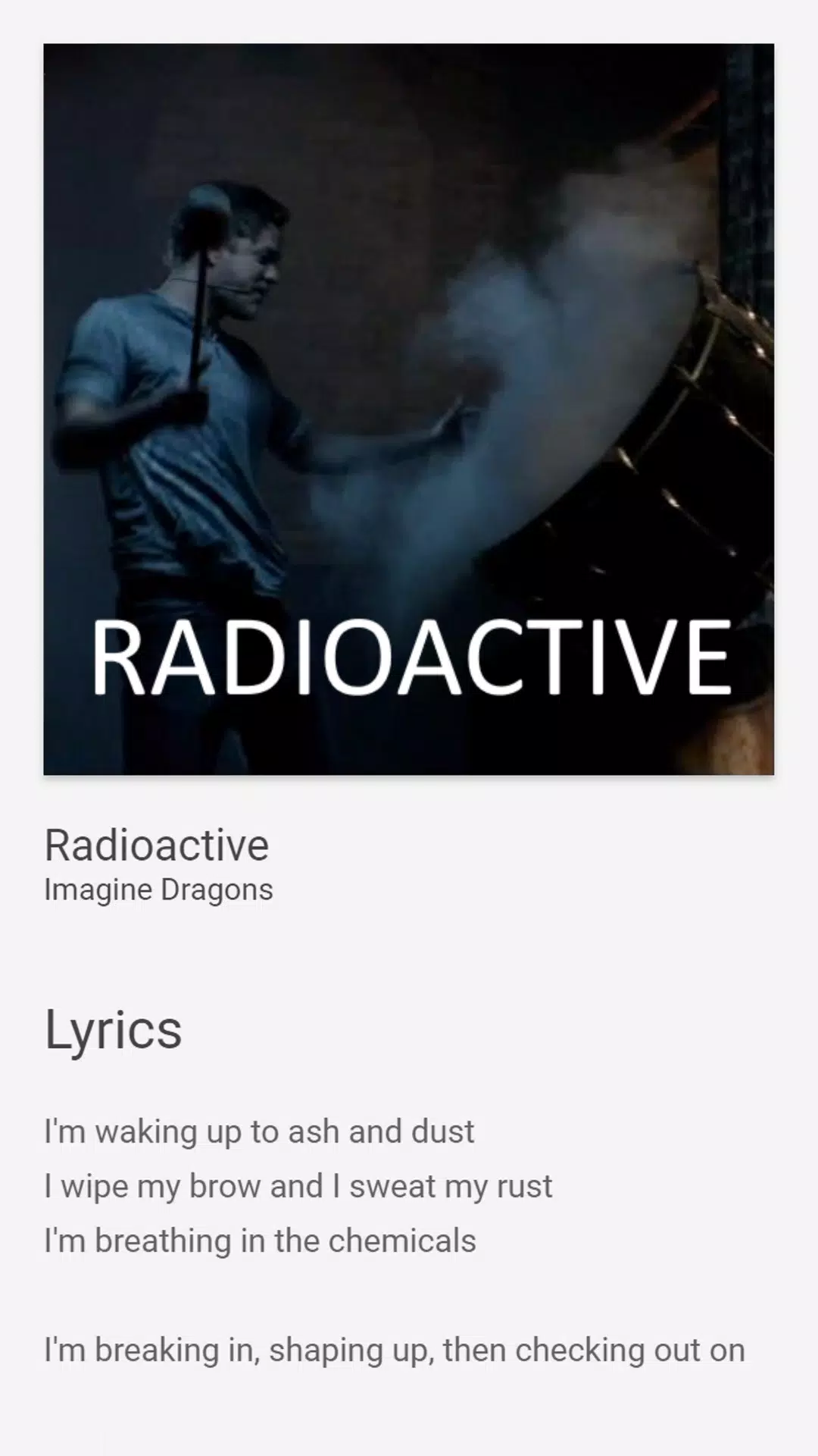 Imagine Dragons Radioactive Lyrics