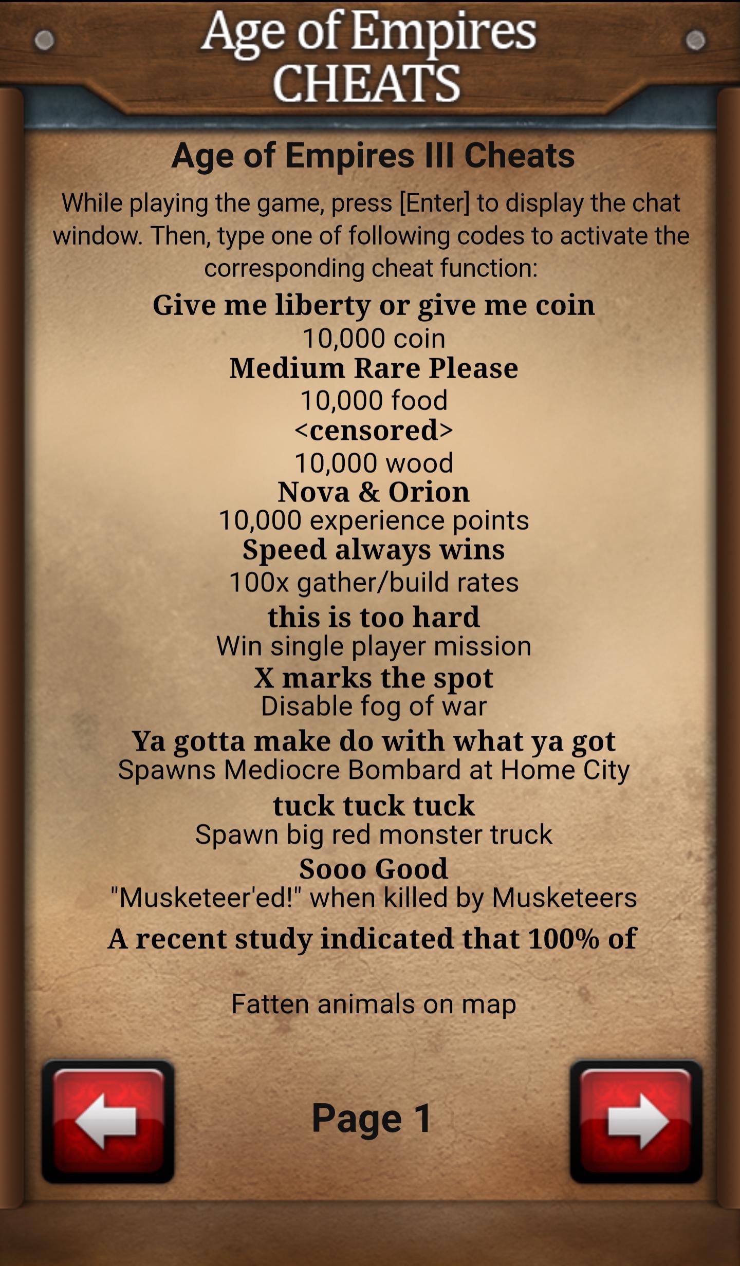 Cheats for Age of Empires APK للاندرويد تنزيل