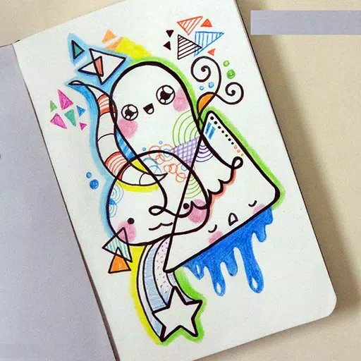 Simple Doodle Art With Colors