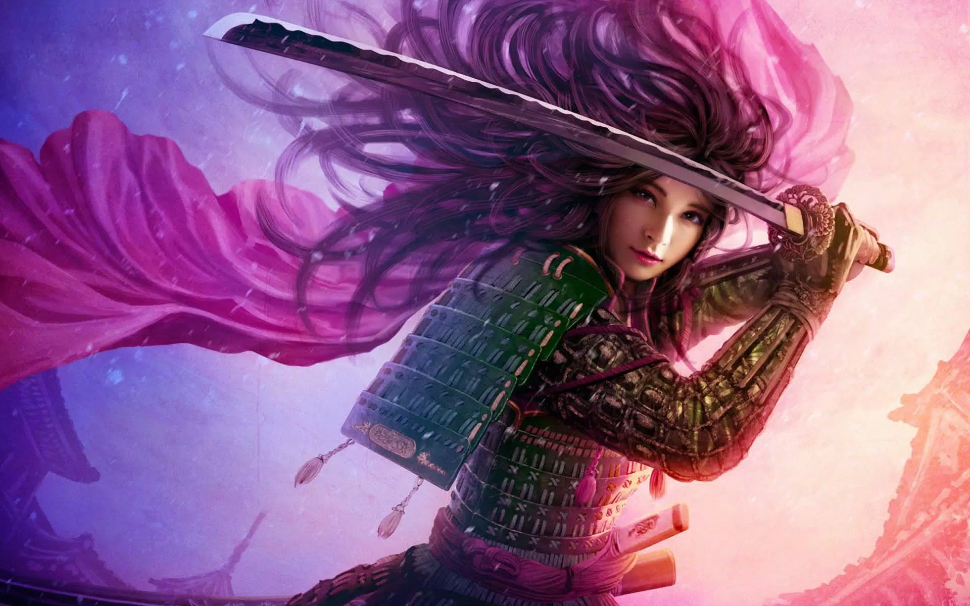 Samurai Girl Art Wallpaper
