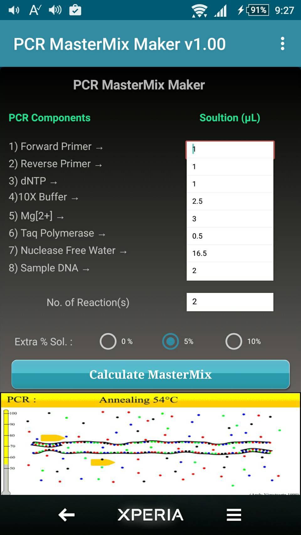 Descarga de APK de PCR MasterMix Maker V 1.00 para Android