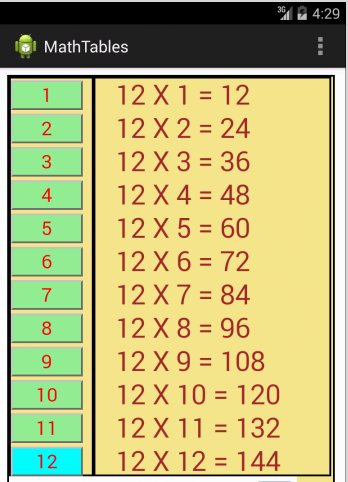 Math Tables APK للاندرويد تنزيل