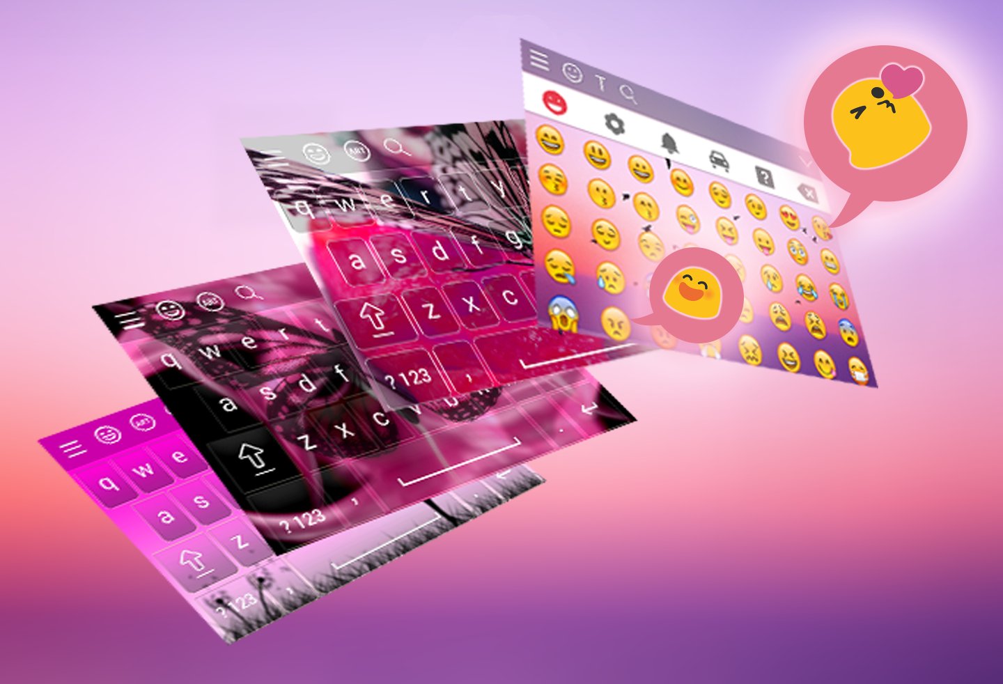 Pink butterfly keyboard style APK for Android Download