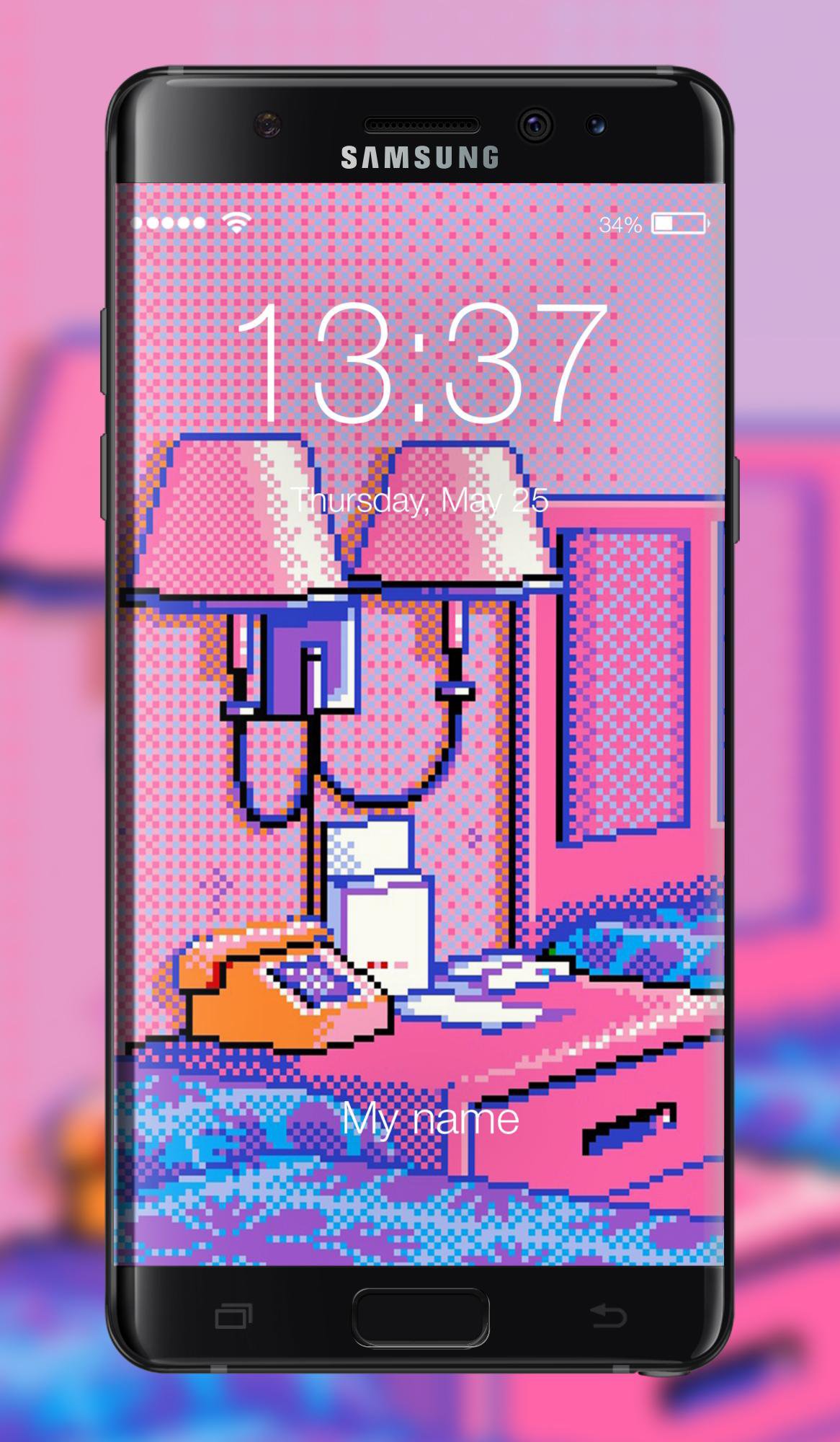 Aesthetic Vaporwave 8-bit Lock Screen APK للاندرويد تنزيل