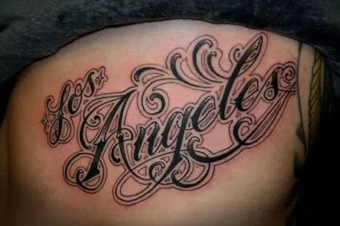 Los Angeles Tattoo Lettering