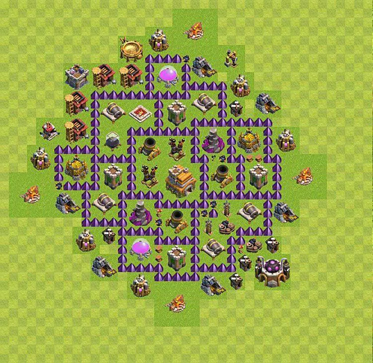 Clash Of Clans Town Hall Level 7 Defence Layout