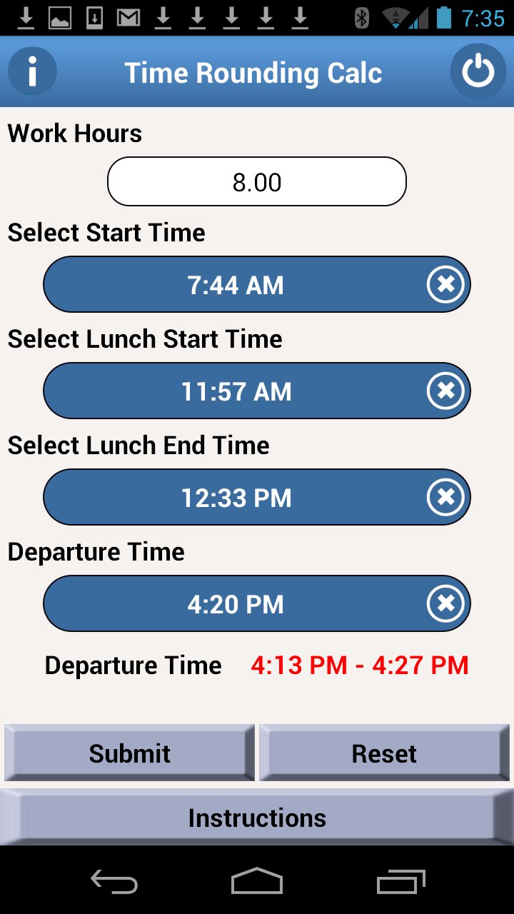 WORK TIME CLOCK ROUNDING CALC APK für Android herunterladen