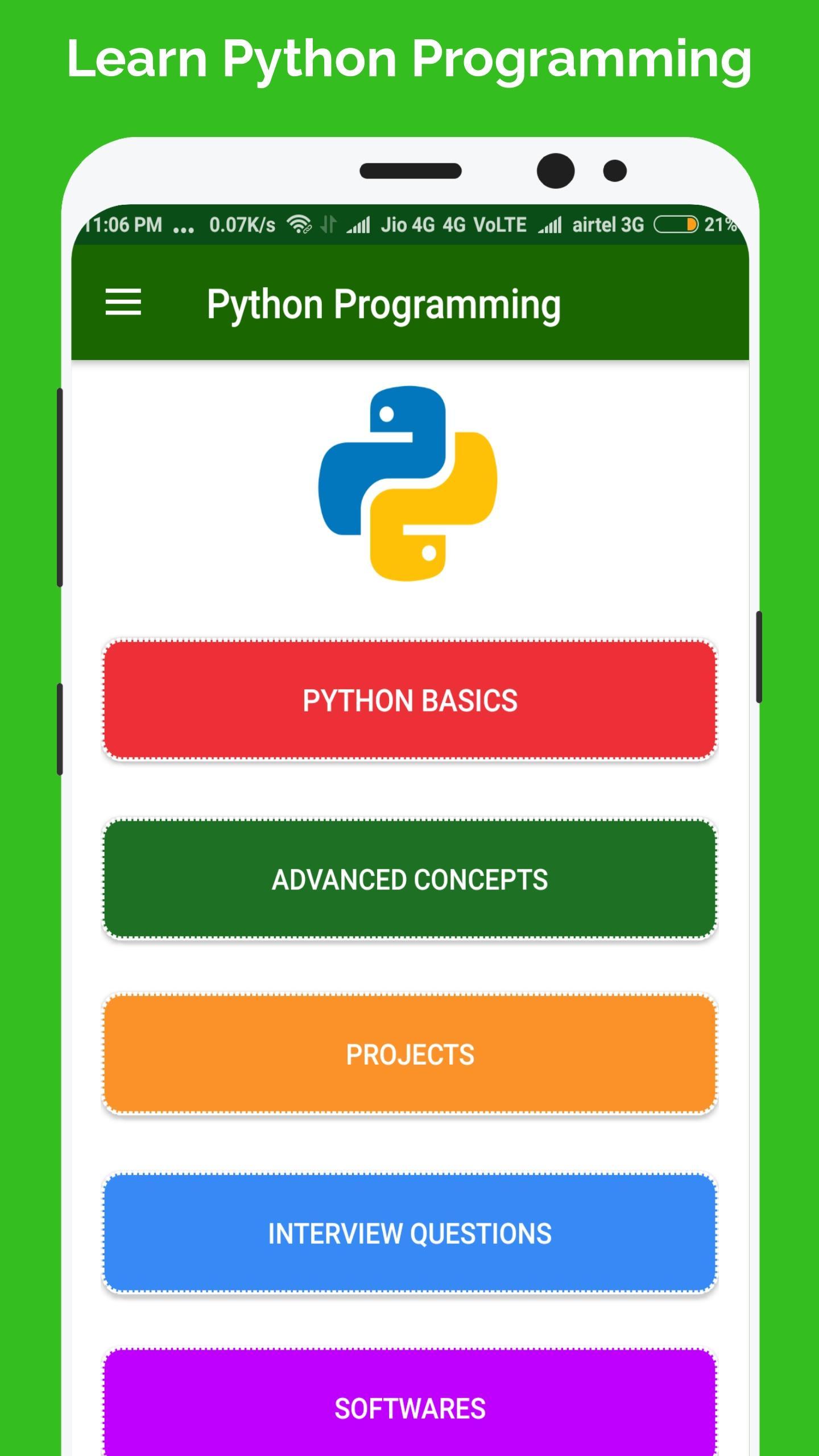 Python Programming Tutorial - Absolute Beginners APK للاندرويد تنزيل Python Programming Tutorial - Absolute Beginners APK للاندرويد تنزيل
