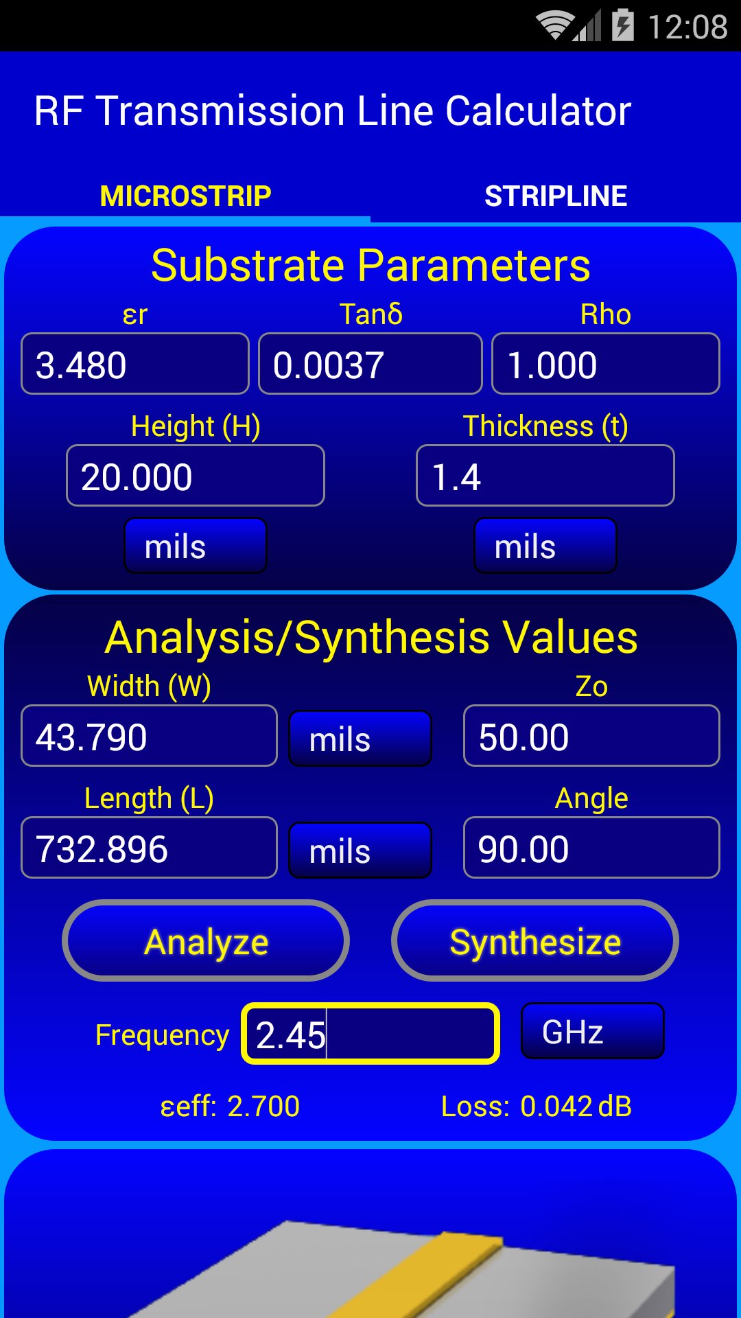Download RF Transmission Line Calc Latest Version 1.08 Android APK File