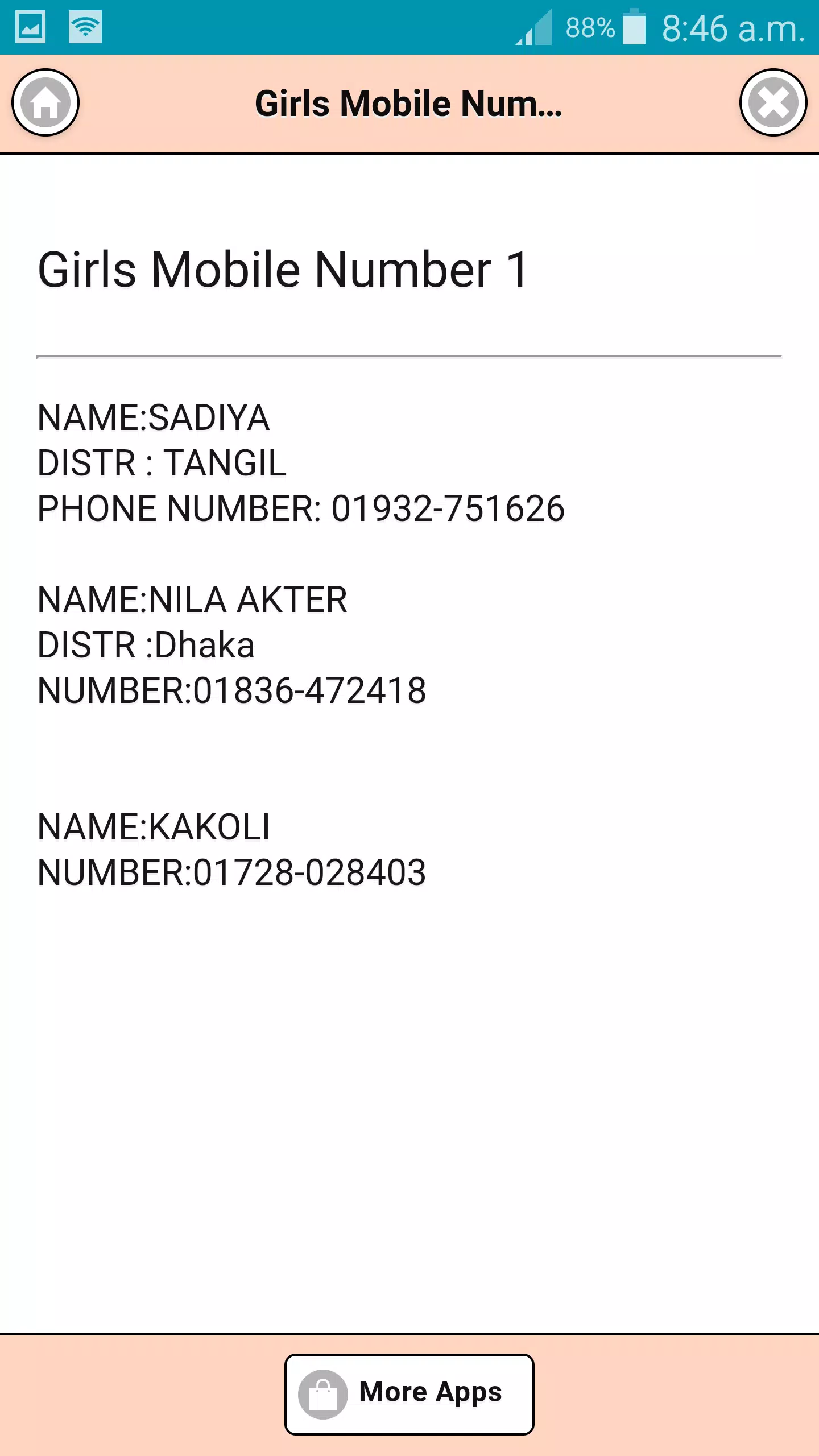 Girl Mobile Number List