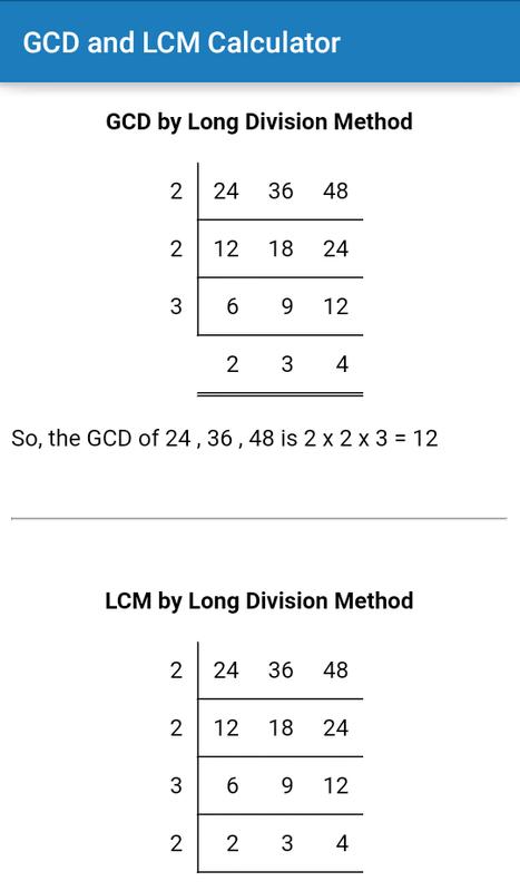 Gcd And Lcm Calculator How To Find For Android Apk Download