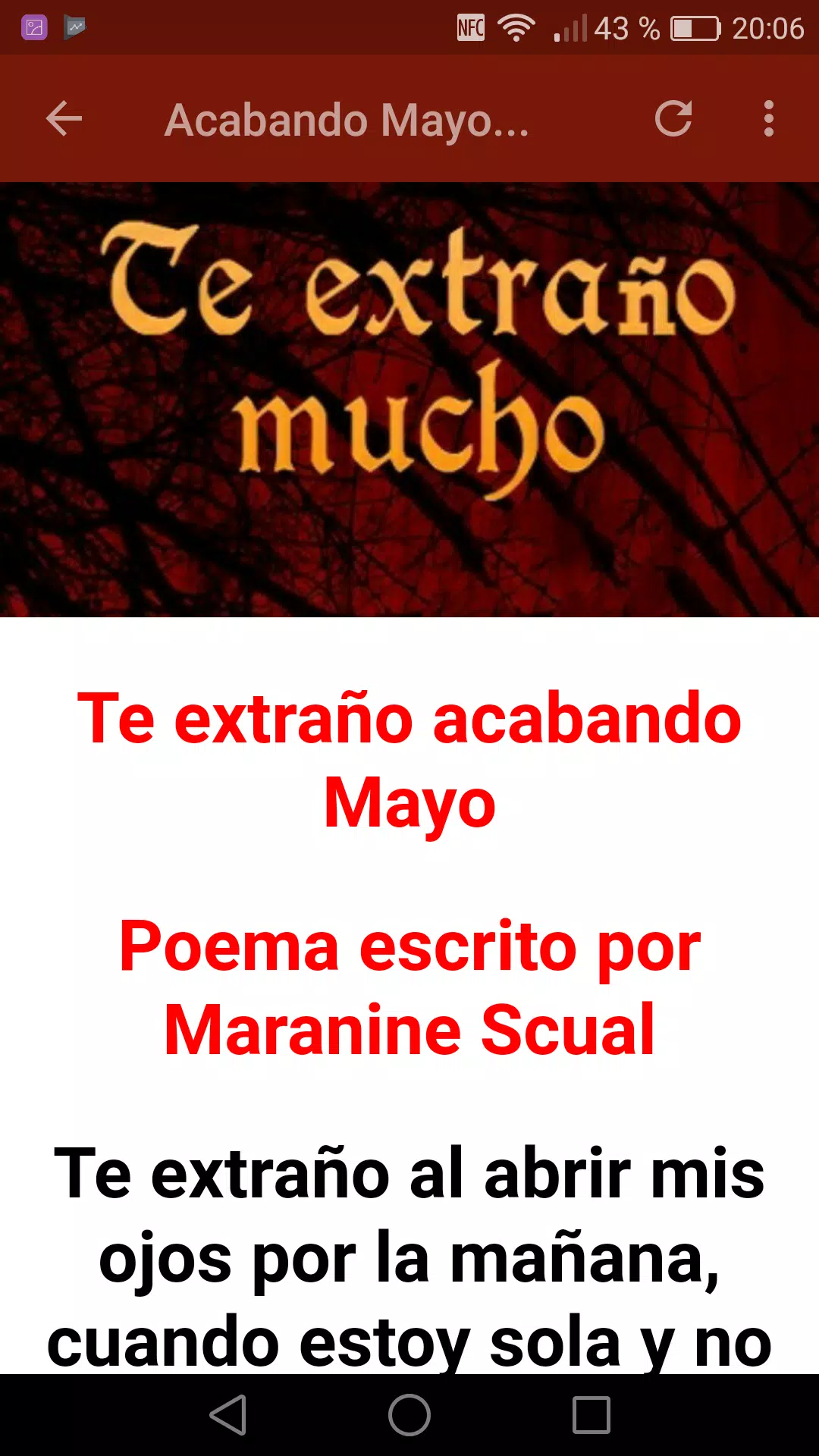 Te Extrano Mucho Poemas