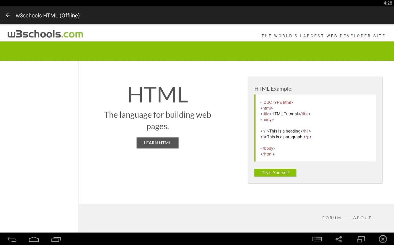 W3schools Html Offline Apk Download Free Education App For Android