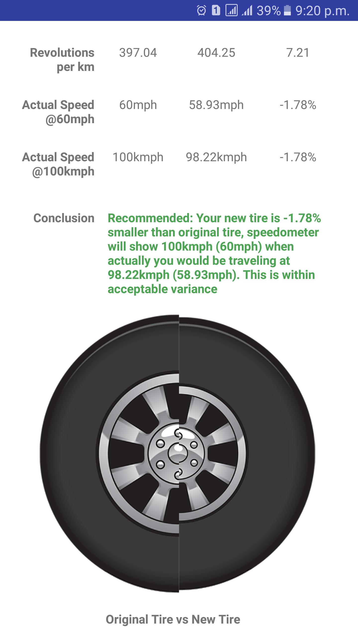 Tire Size Calculator for Android - APK Download Tire Size Calculator for Android - APK Download