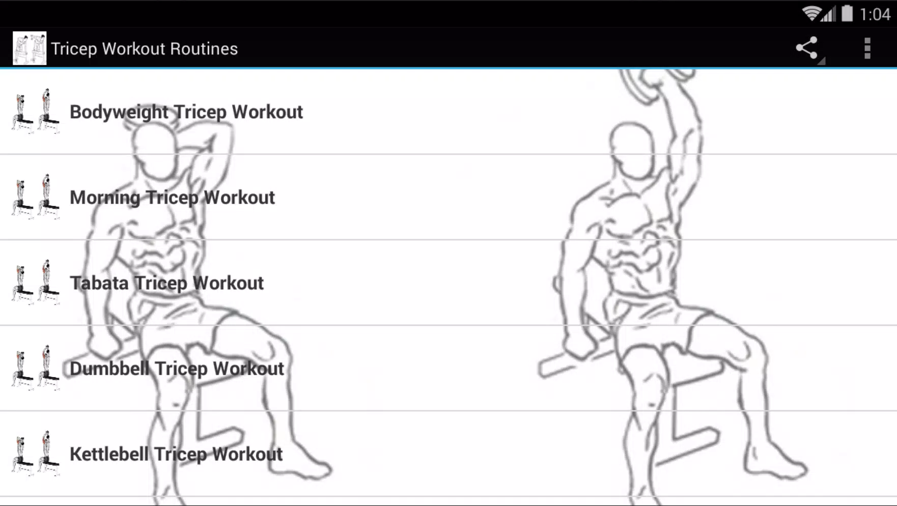 Tricep Exercises Chart