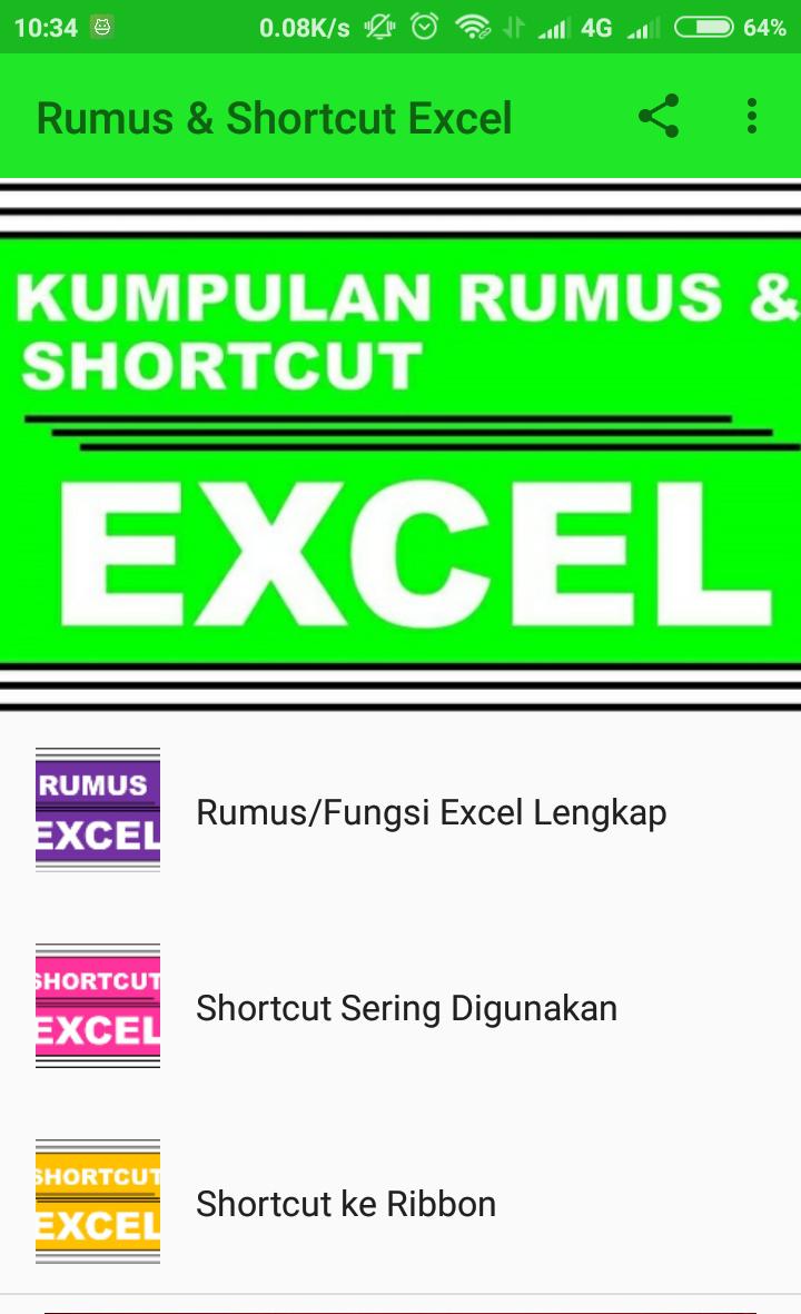Kumpulan Rumus & Shortcut Ms Excel APK do pobrania na Androida Kumpulan Rumus & Shortcut Ms Excel APK do pobrania na Androida