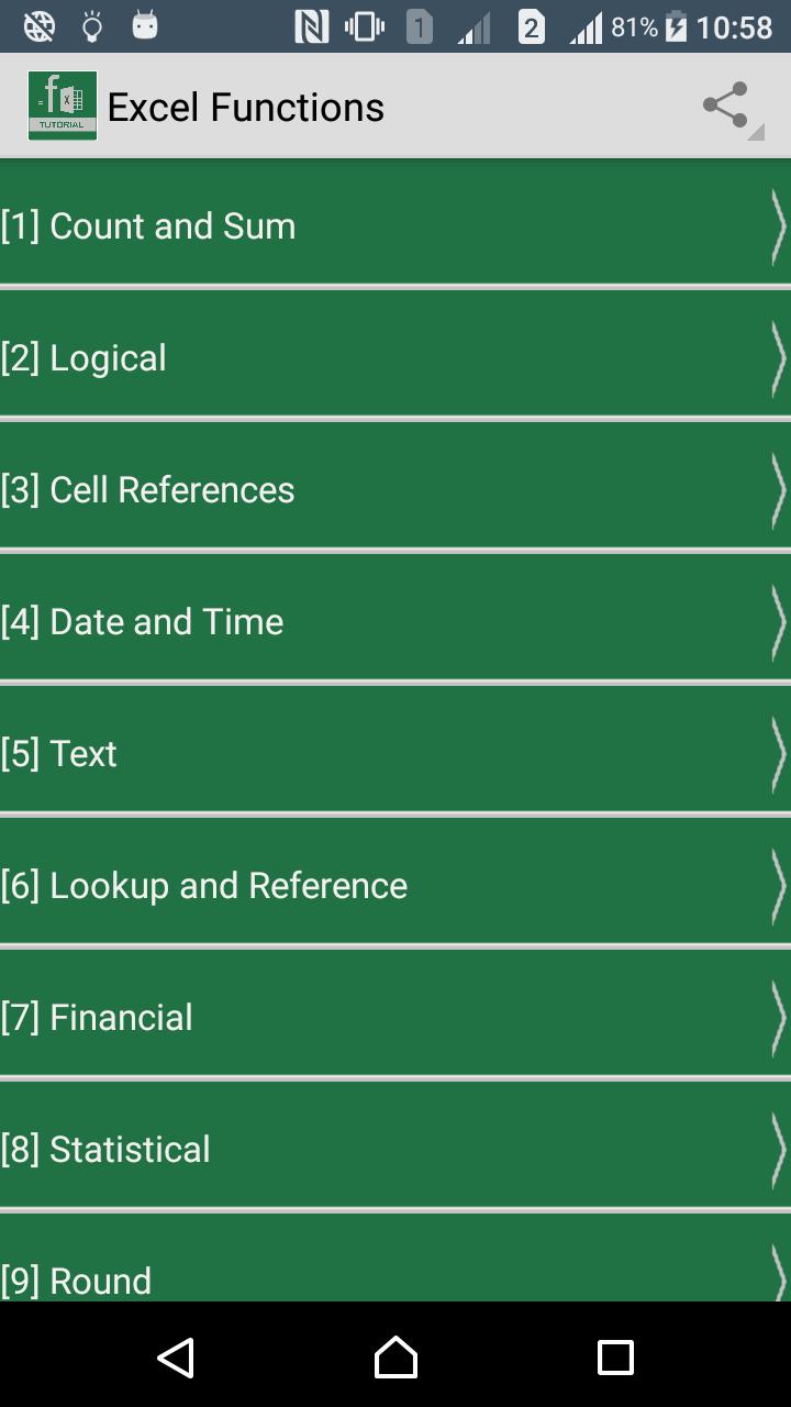 ดาวน์โหลด Excel Functions Tutorial Easy Apk สำหรับ Android