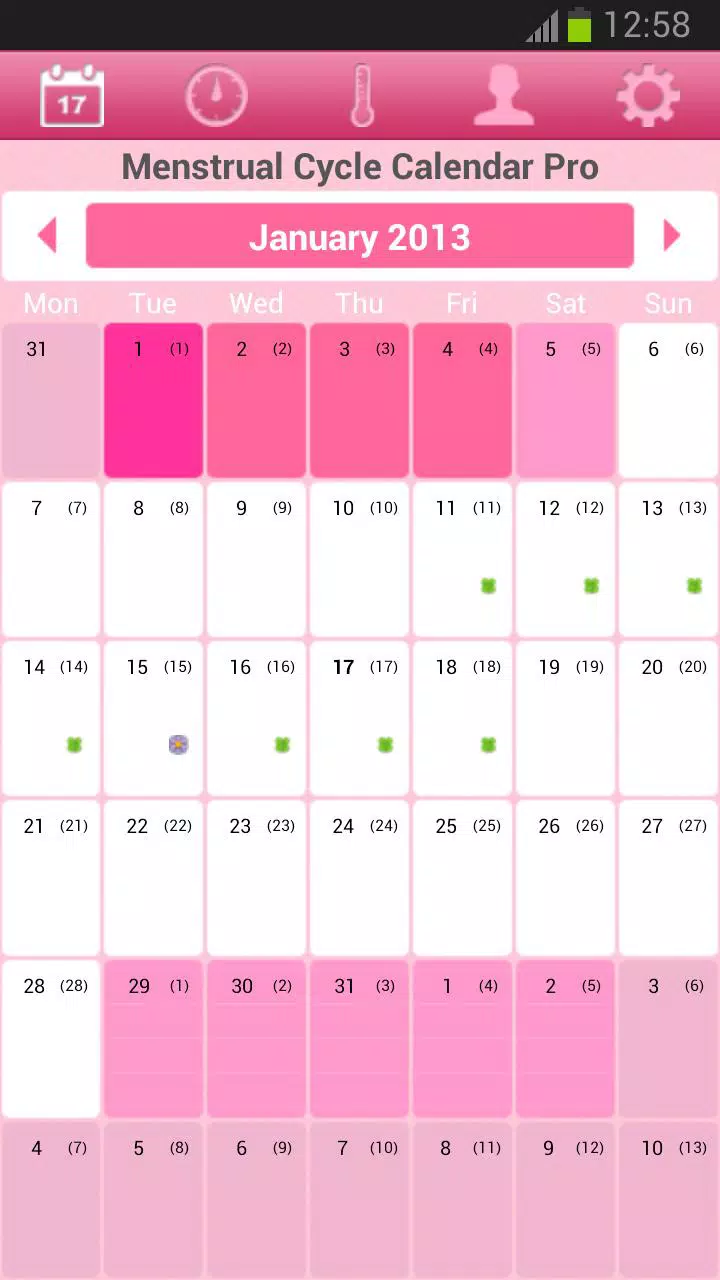 Menstrual Cycle Calendar