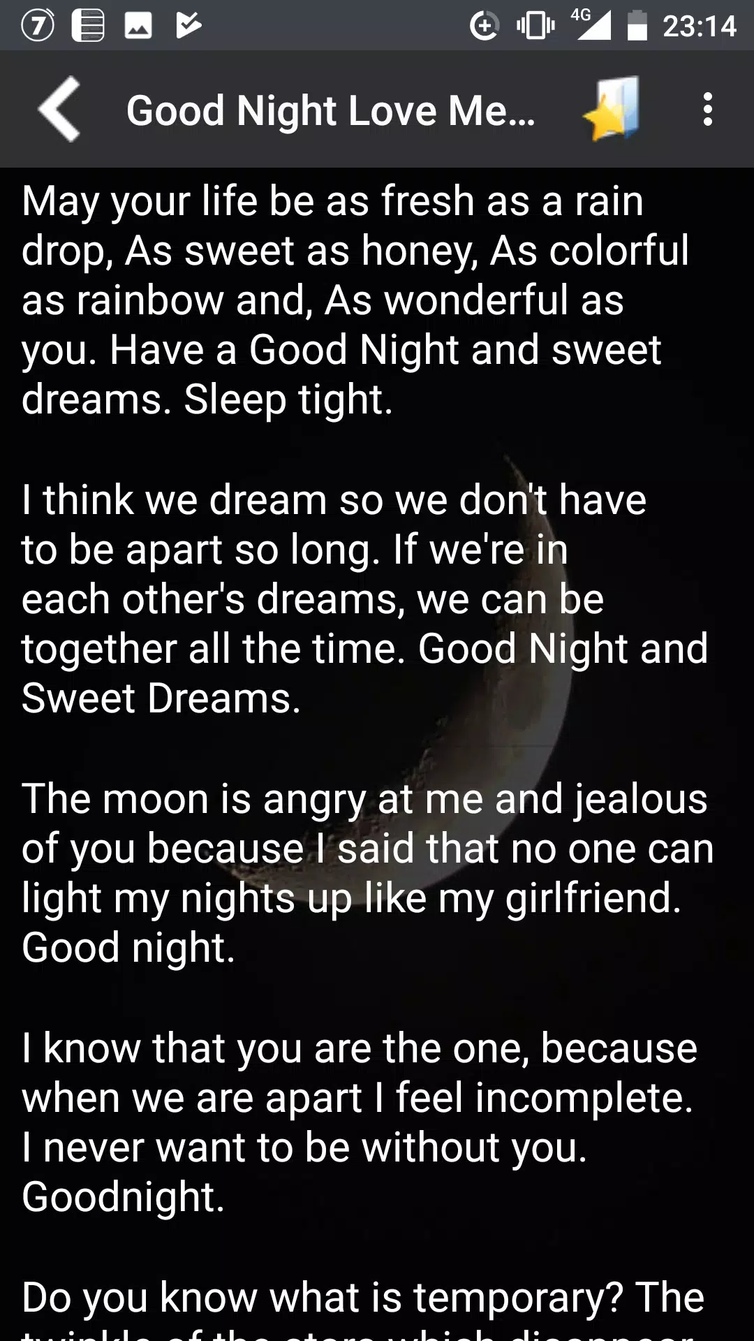 Goodnight Messages For Girlfriend