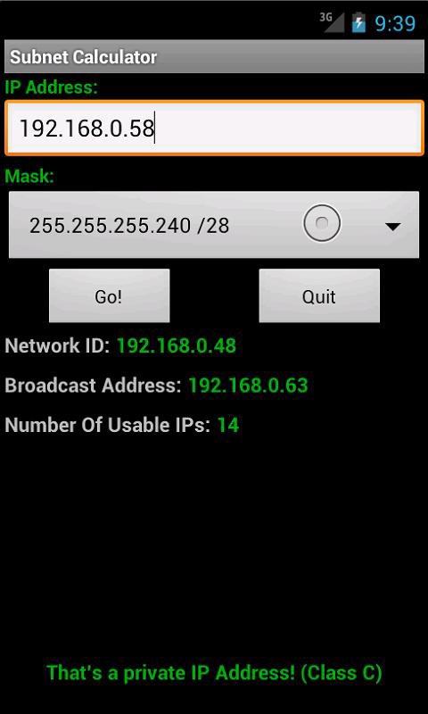 Class C Subnet Calculator APK for Android Download