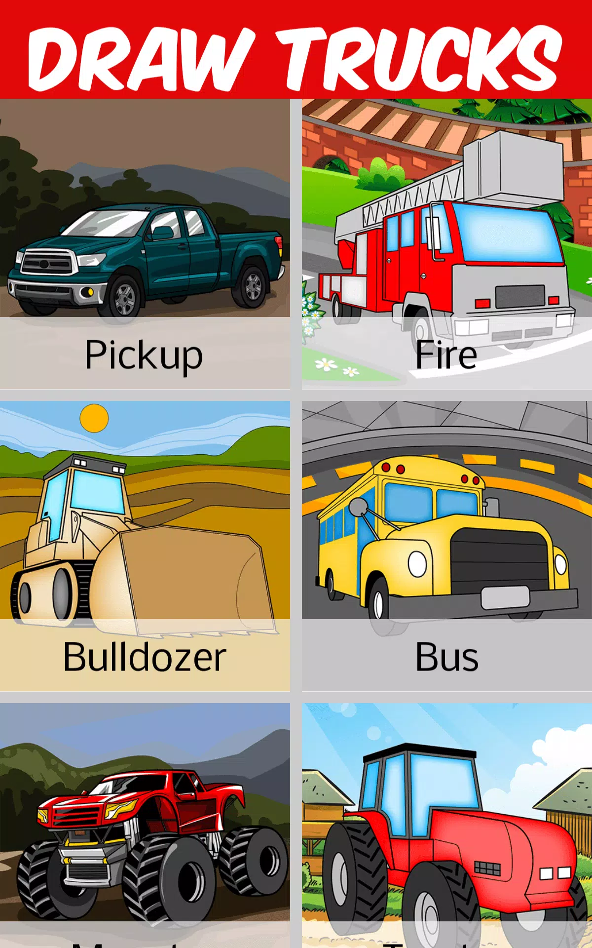 How To Draw A Pickup Truck For Kids
