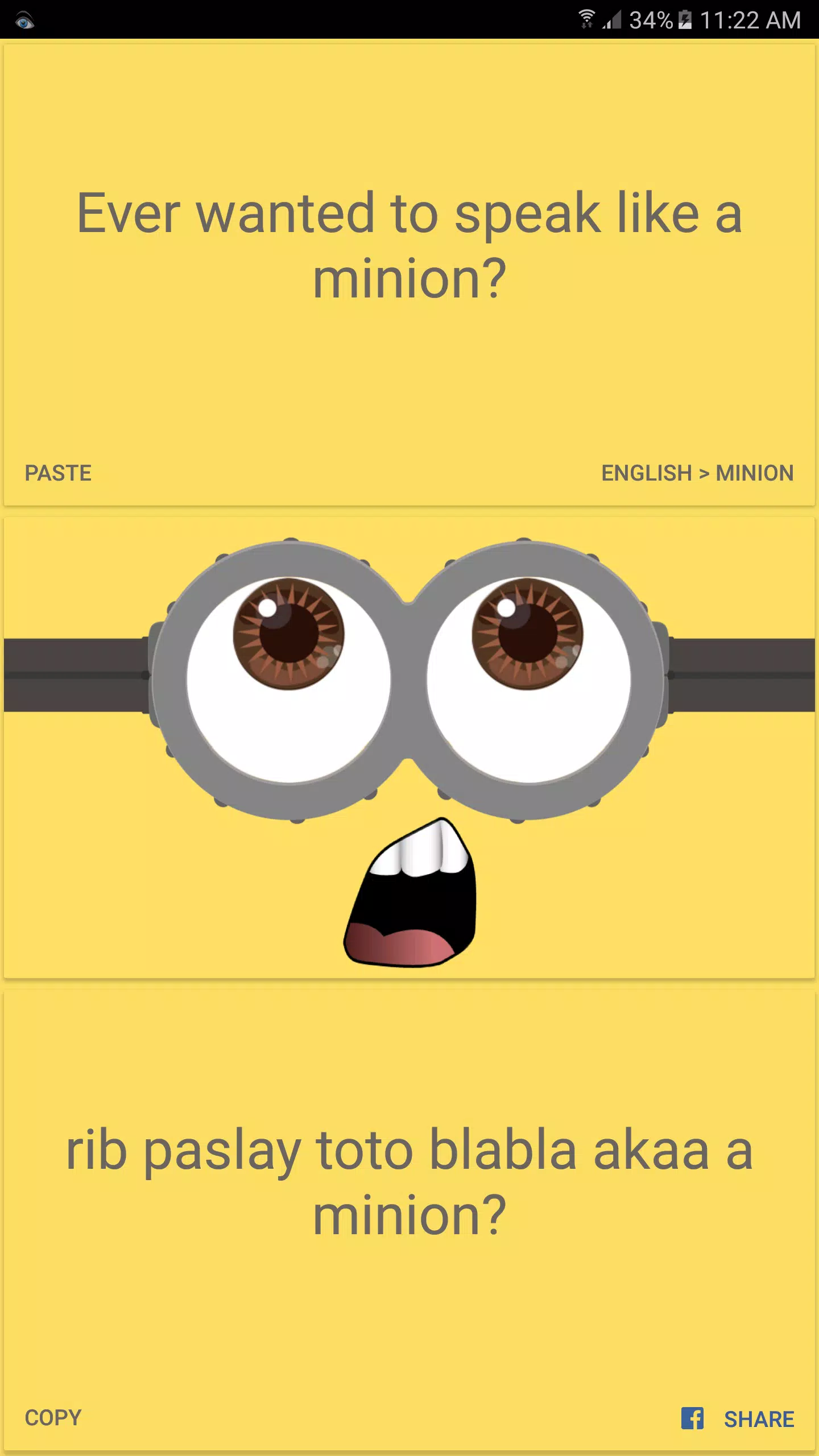 Minion Language Dictionary