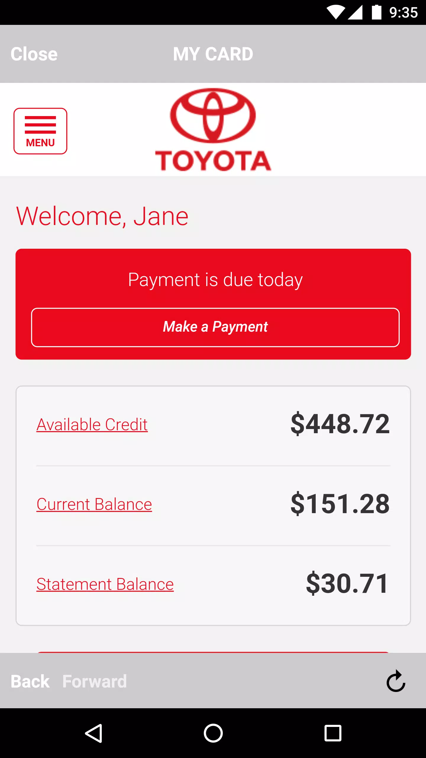 Toyota Credit Card Comenity - Design Talk