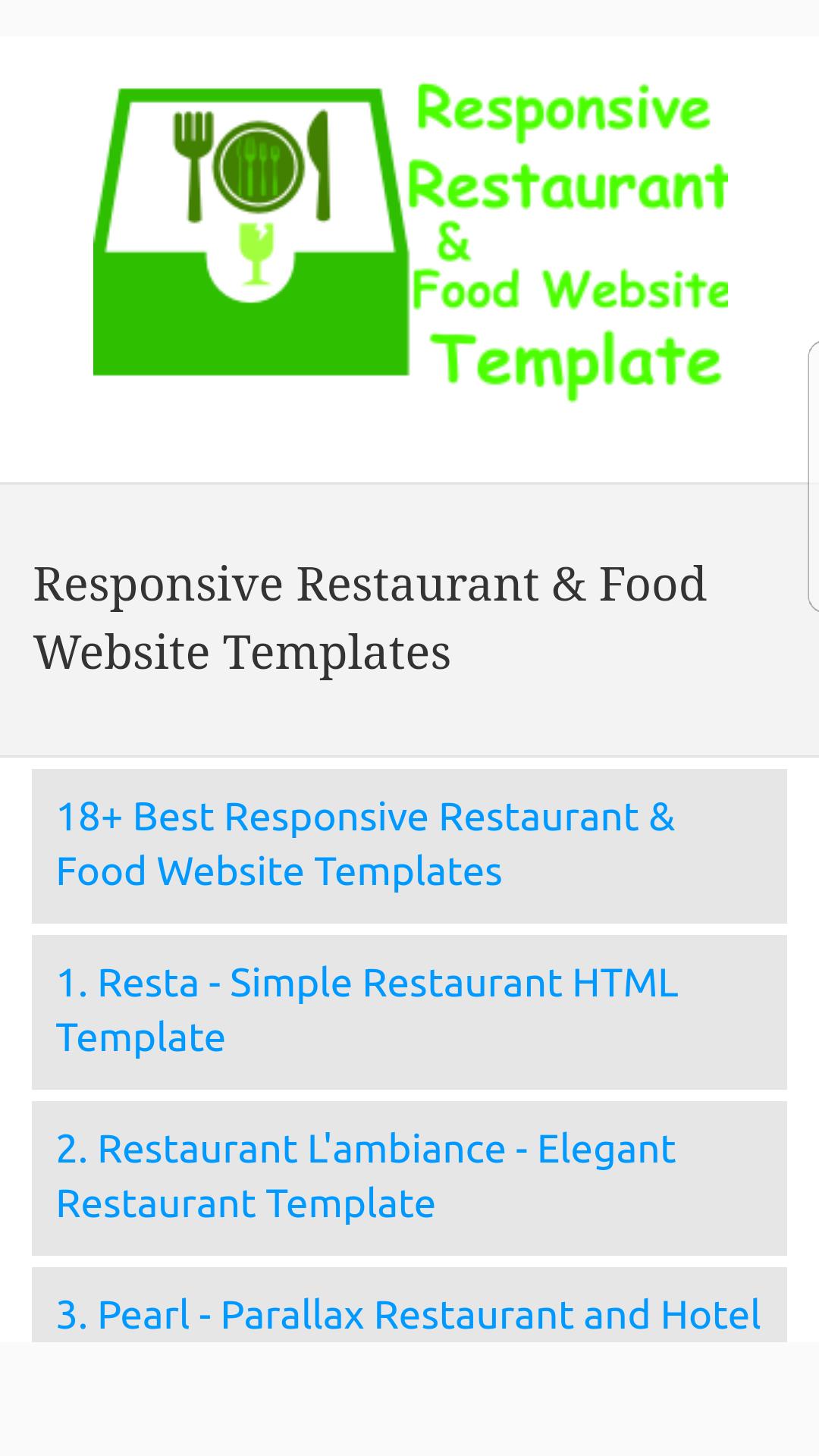 Responsive Restaurant & Food Website Templates APK for Android Download Responsive Restaurant & Food Website Templates APK for Android Download