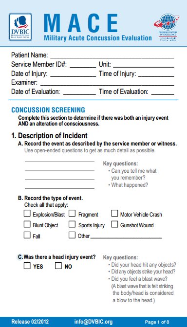 MACE Concussion Evaluation APK للاندرويد تنزيل