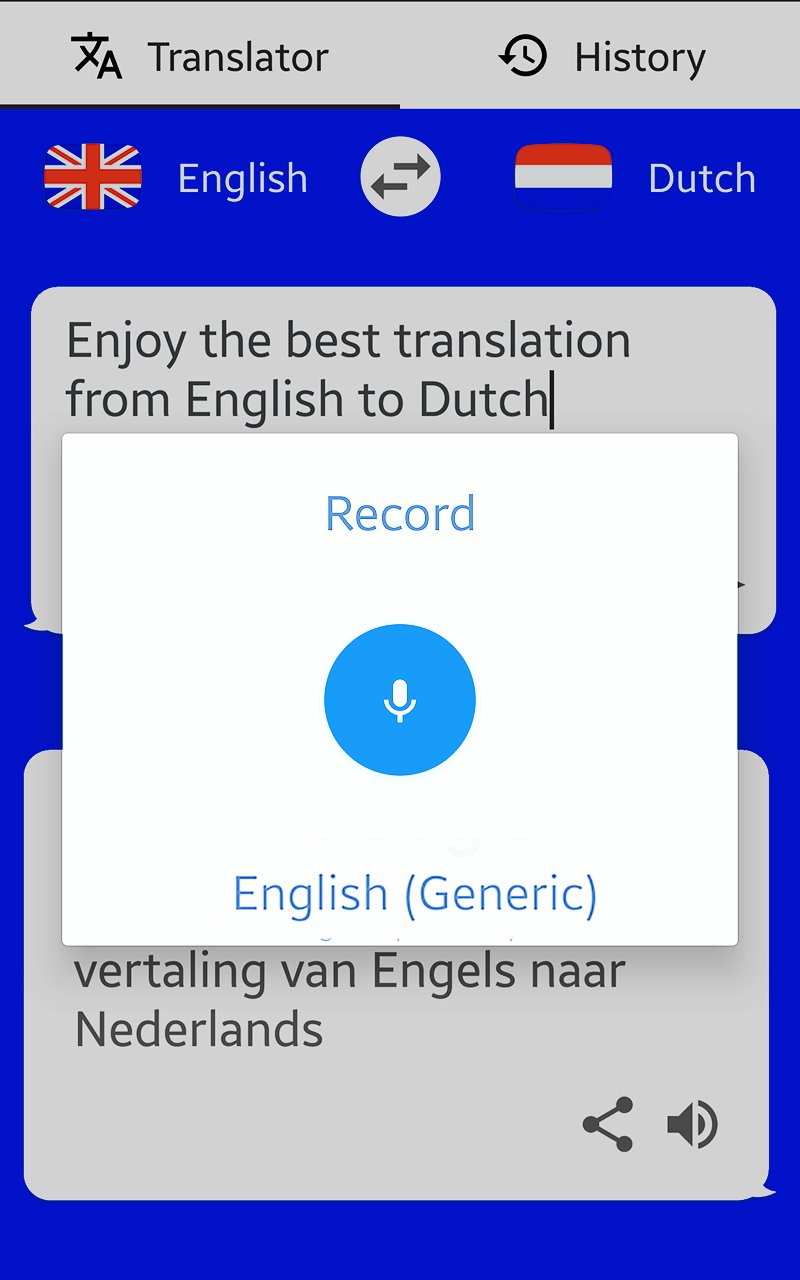 Dutch - English Translator ( Text to Speech ) APK für Android herunterladen