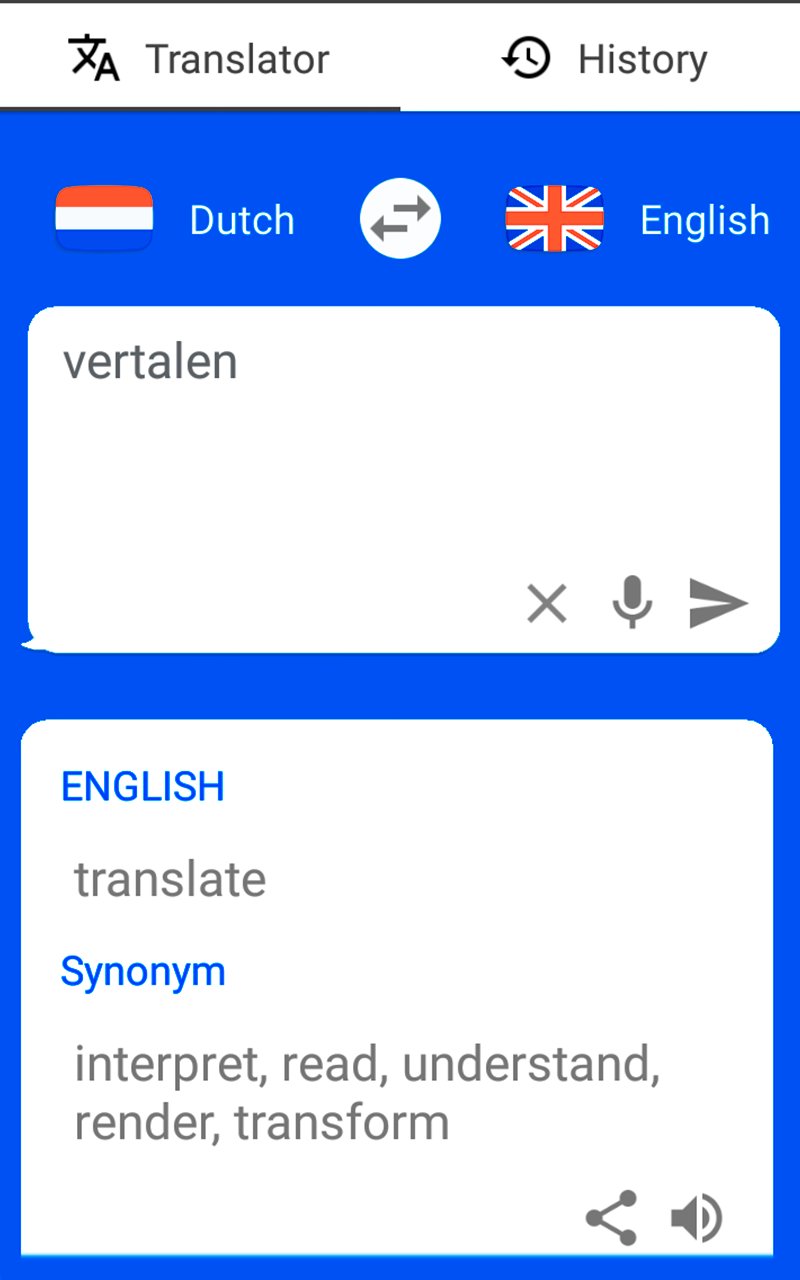 Dutch - English Translator ( Text to Speech ) APK per Android Download