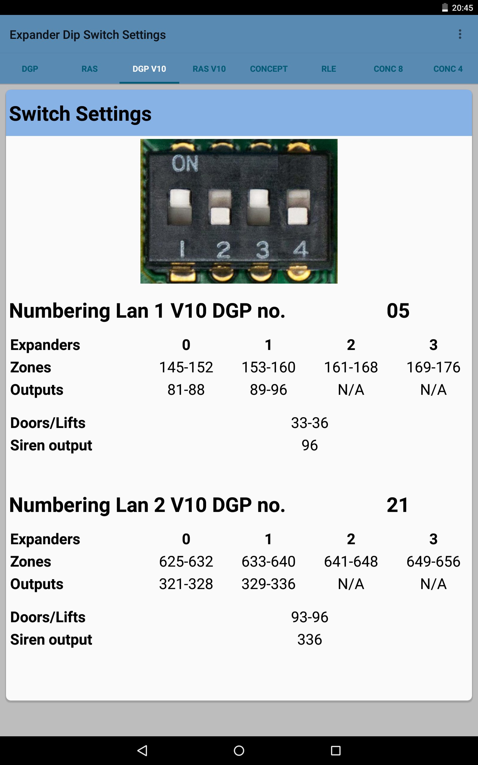 Expander Dip Switch Settings for Android - APK Download