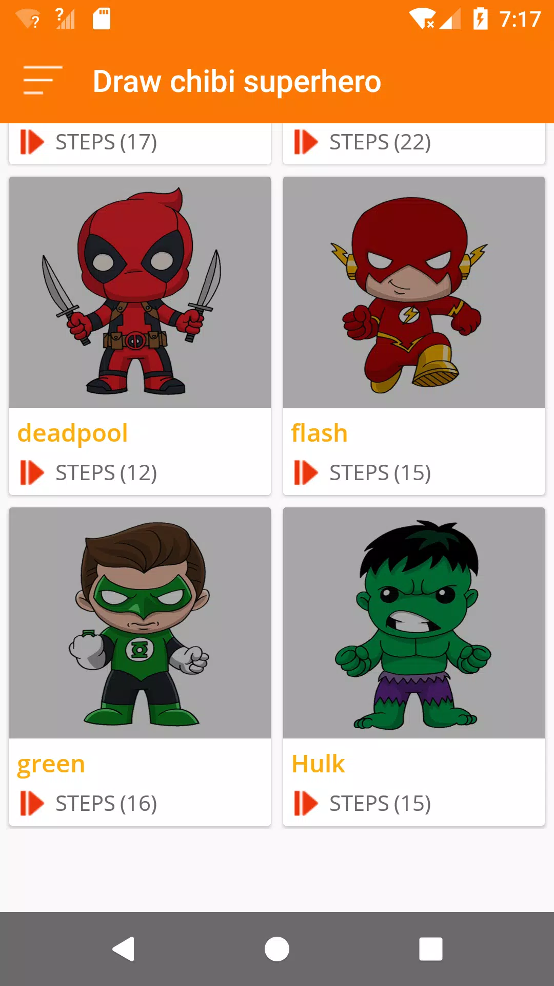 Chibi Marvel Superheroes Drawings