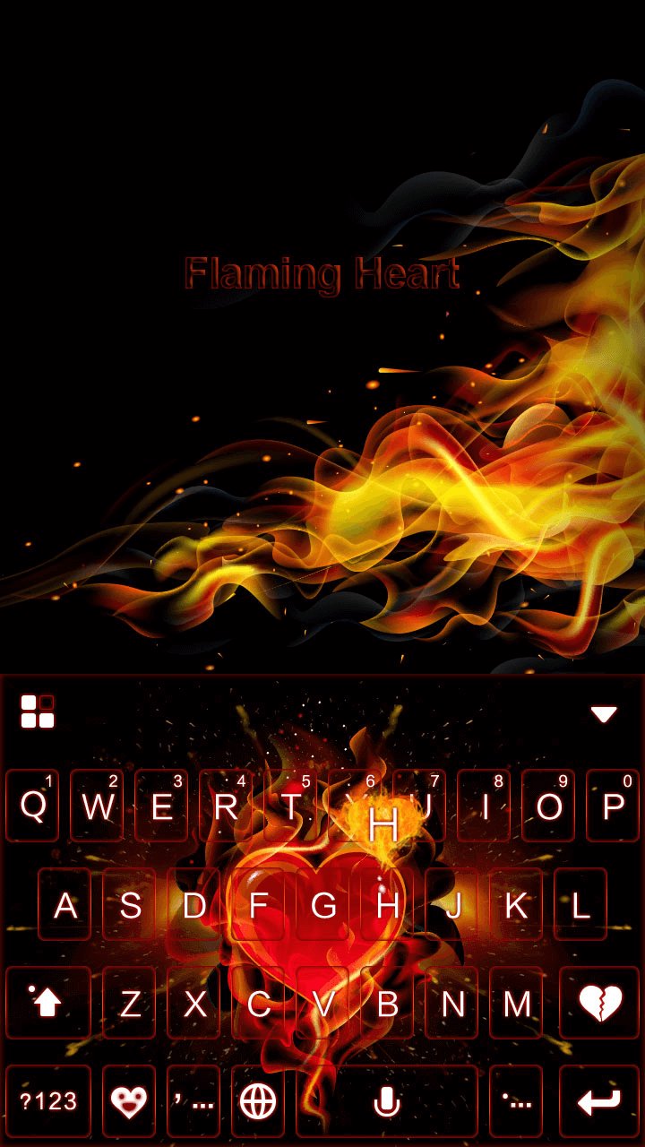 Flaming Heart Emoji Keyboard APK for Android Download