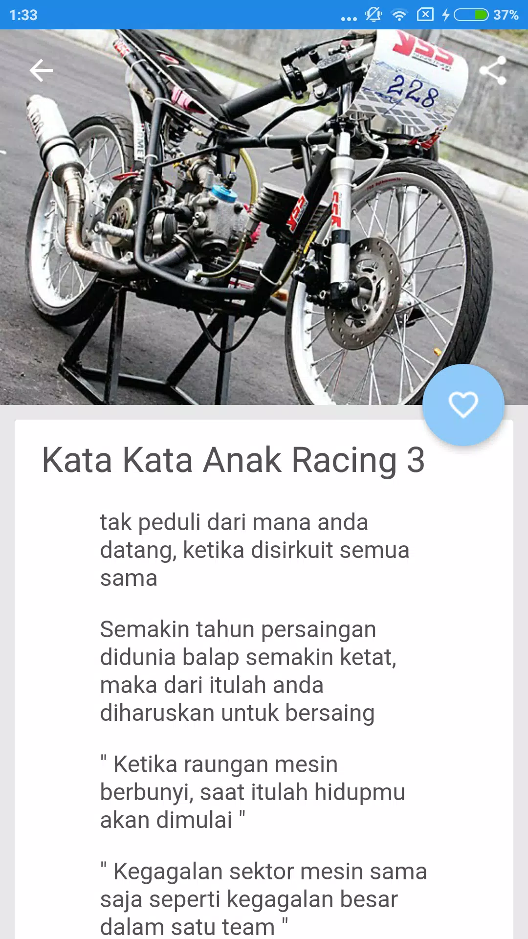 Kata Kata Drag Bike Racing