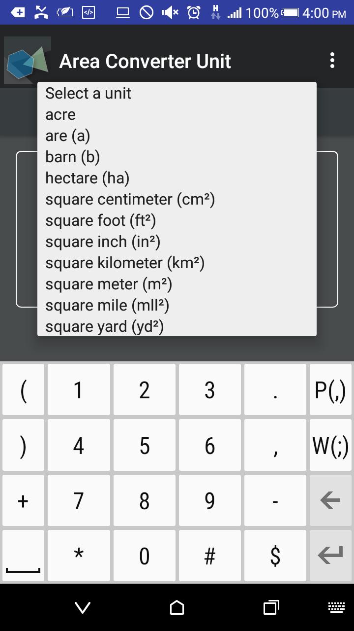 Area Converter Unit area-converter-unit