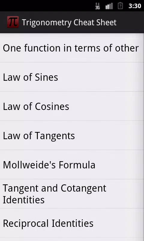 Trigonometry Help Sheet