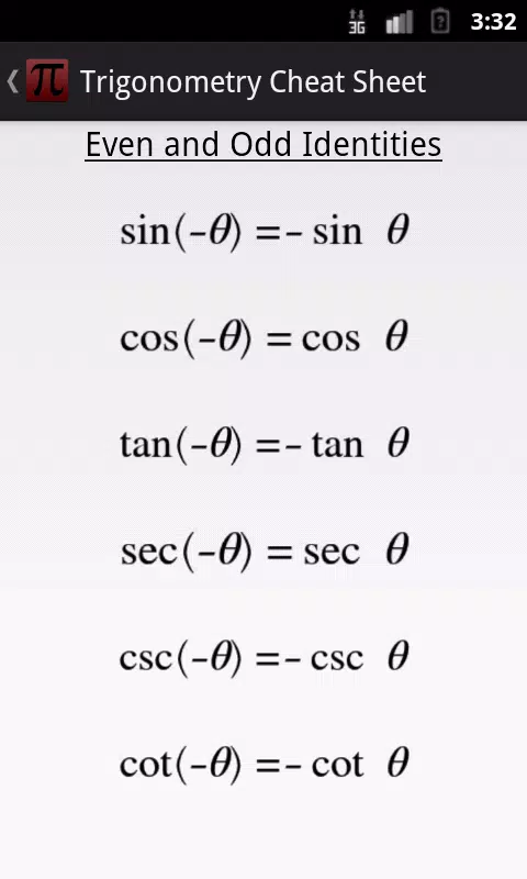 Trigonometry Reference Sheet