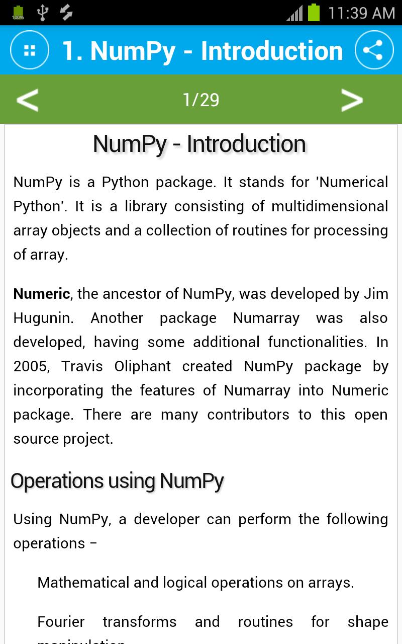 Free Numpy Tutorial Apk For Android Download