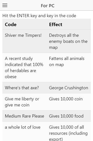 Age Of Empires Iii Cheats Age Of Empires 3 Cheat Apk For Android Download