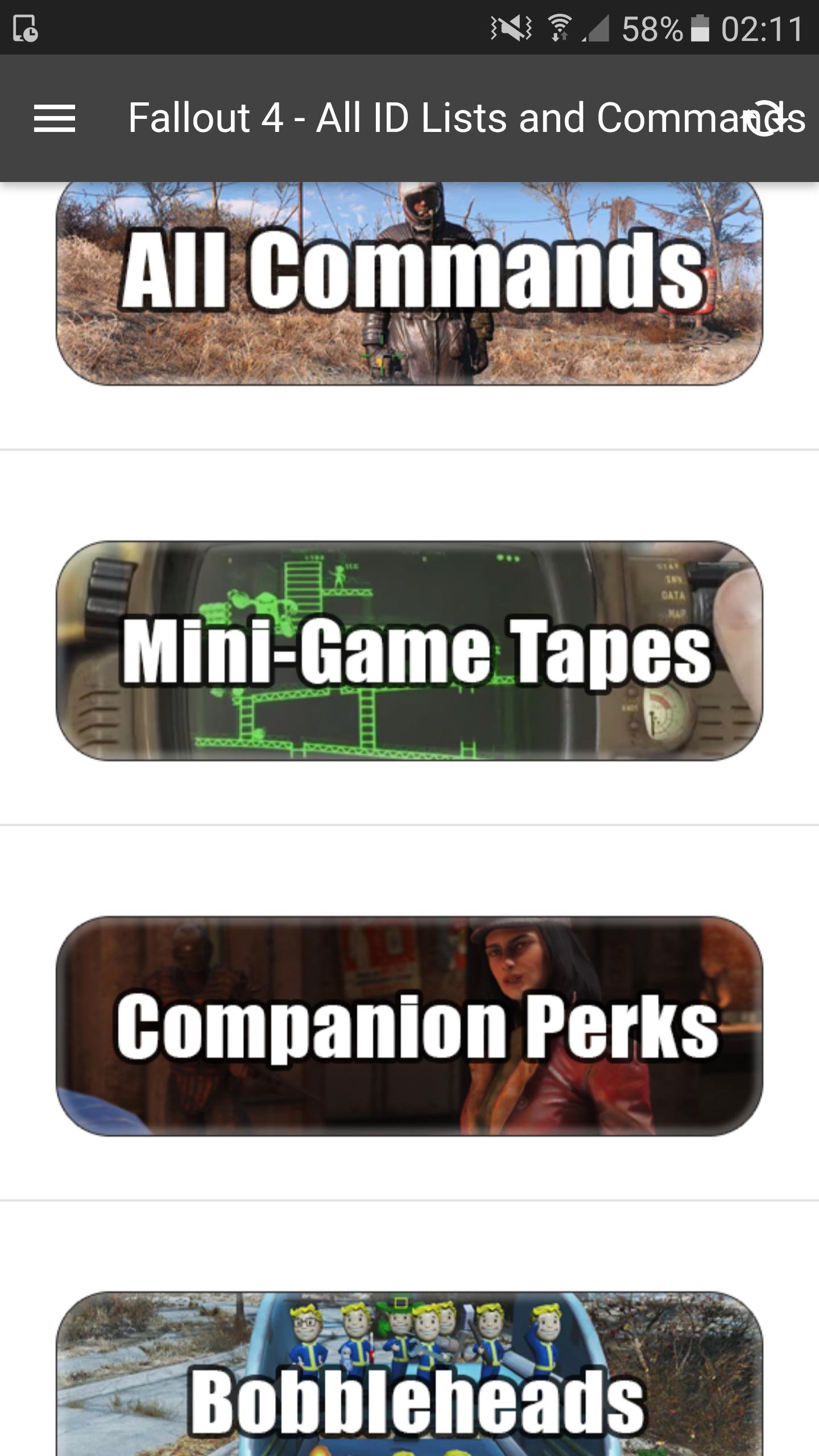ID and Commands for Fallout 4 APK 안드로이드용 다운로드 - 최신 버전