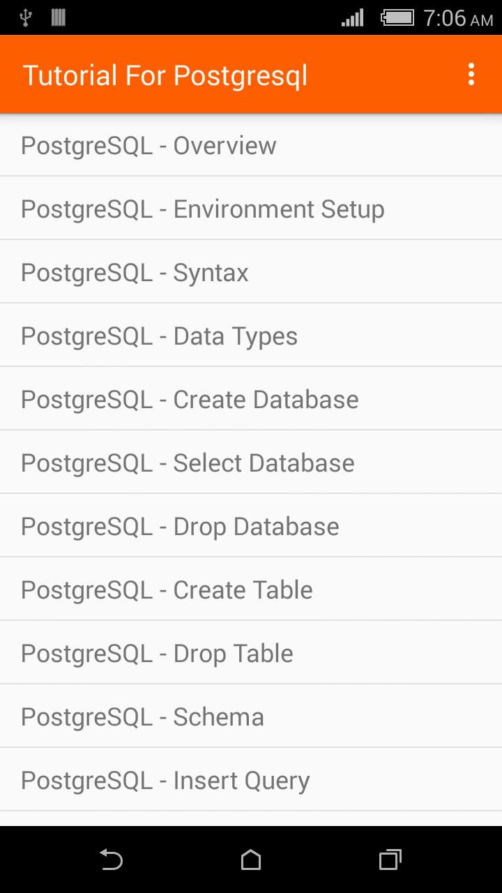 Tutorial For PostGRE SQL APK für Android herunterladen Tutorial For PostGRE SQL APK für Android herunterladen