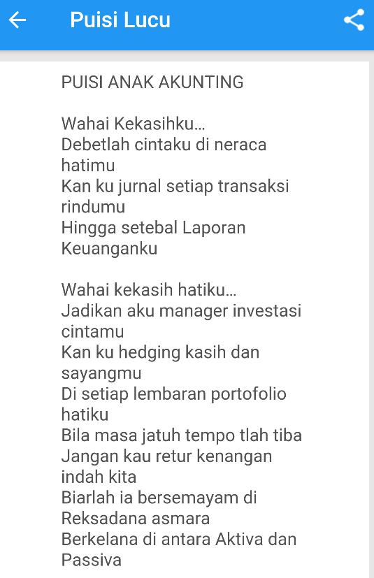 Puisi Lucu Singkat Bikin Ngakak Terus Apk للاندرويد تنزيل