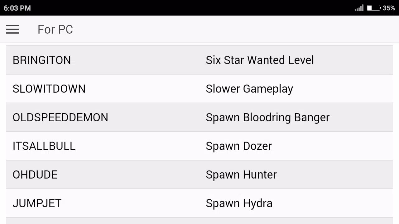 Code Per Gta San Andreas