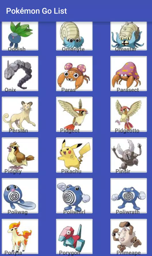 Pokemon Pictures And Names List