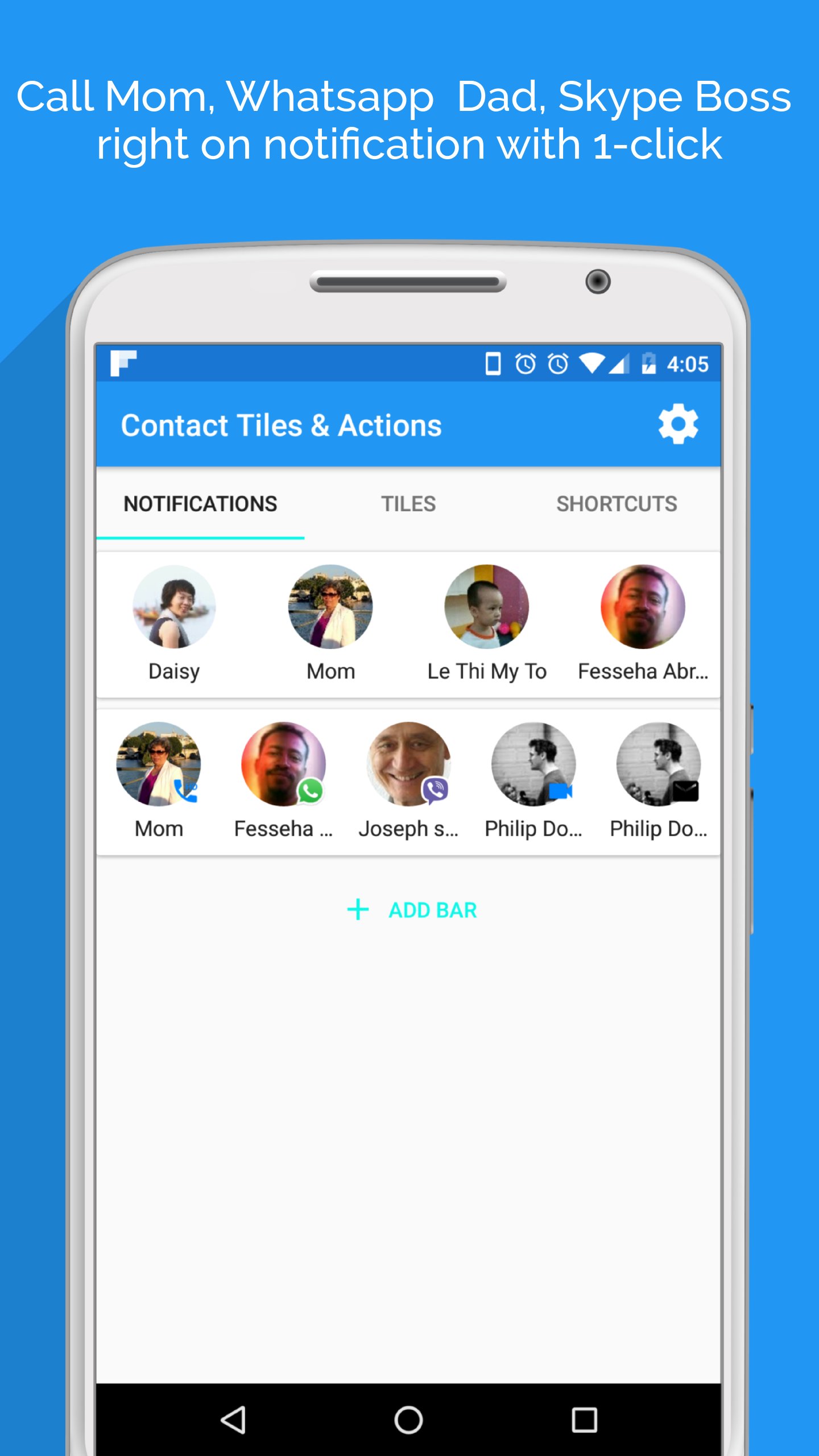 ดาวน์โหลด Contact Tiles & Actions APK สำหรับ Android