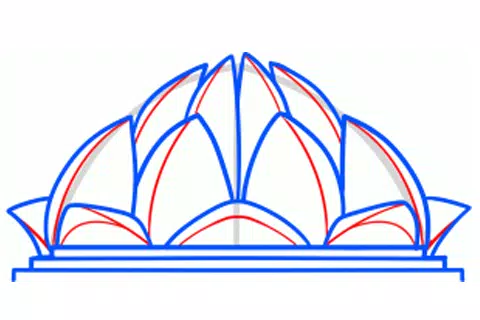 Lotus Temple Drawing
