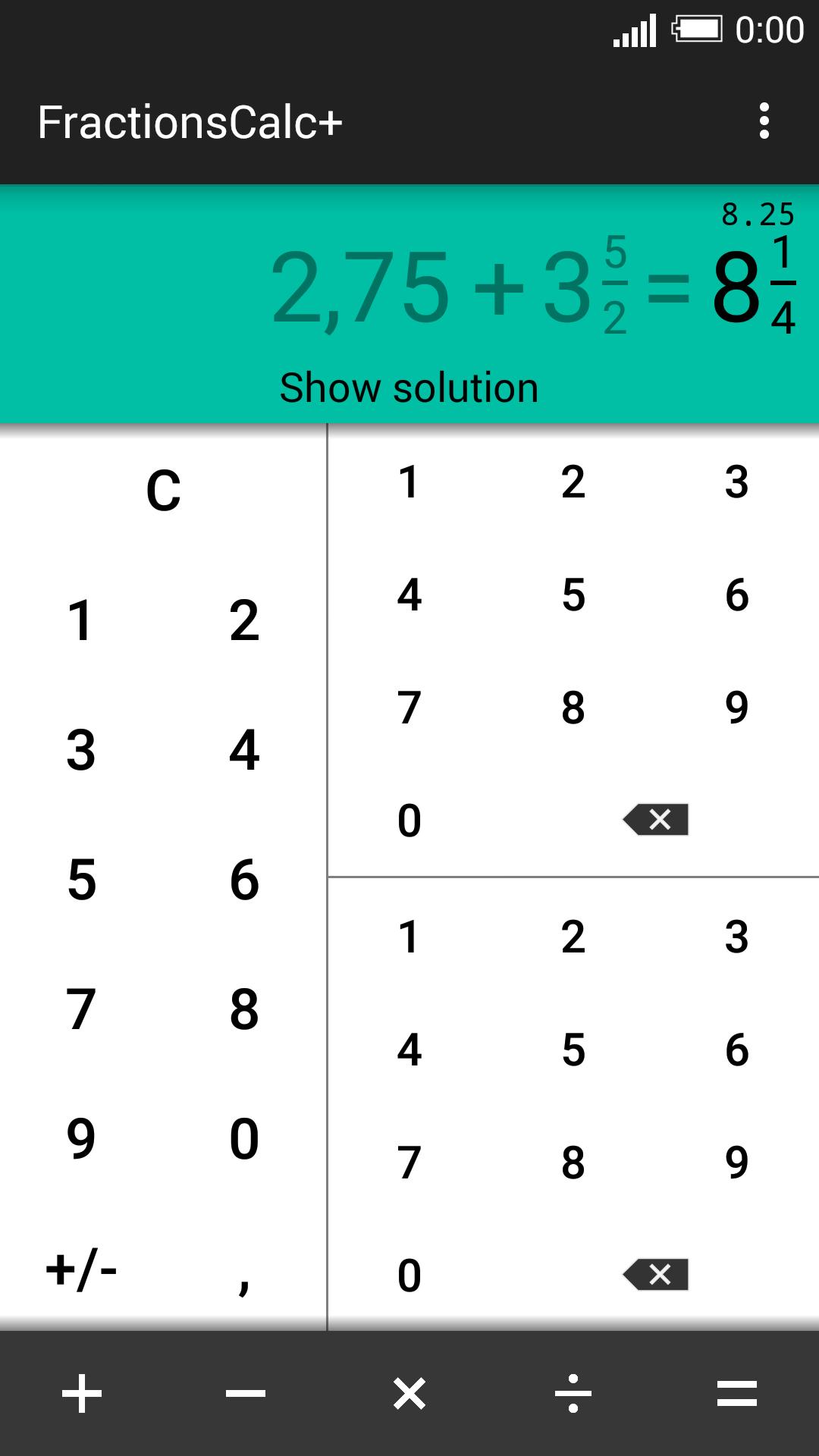 Fraction Calculator PRO Latest Version 1.3 for Android Fraction Calculator PRO Latest Version 1.3 for Android